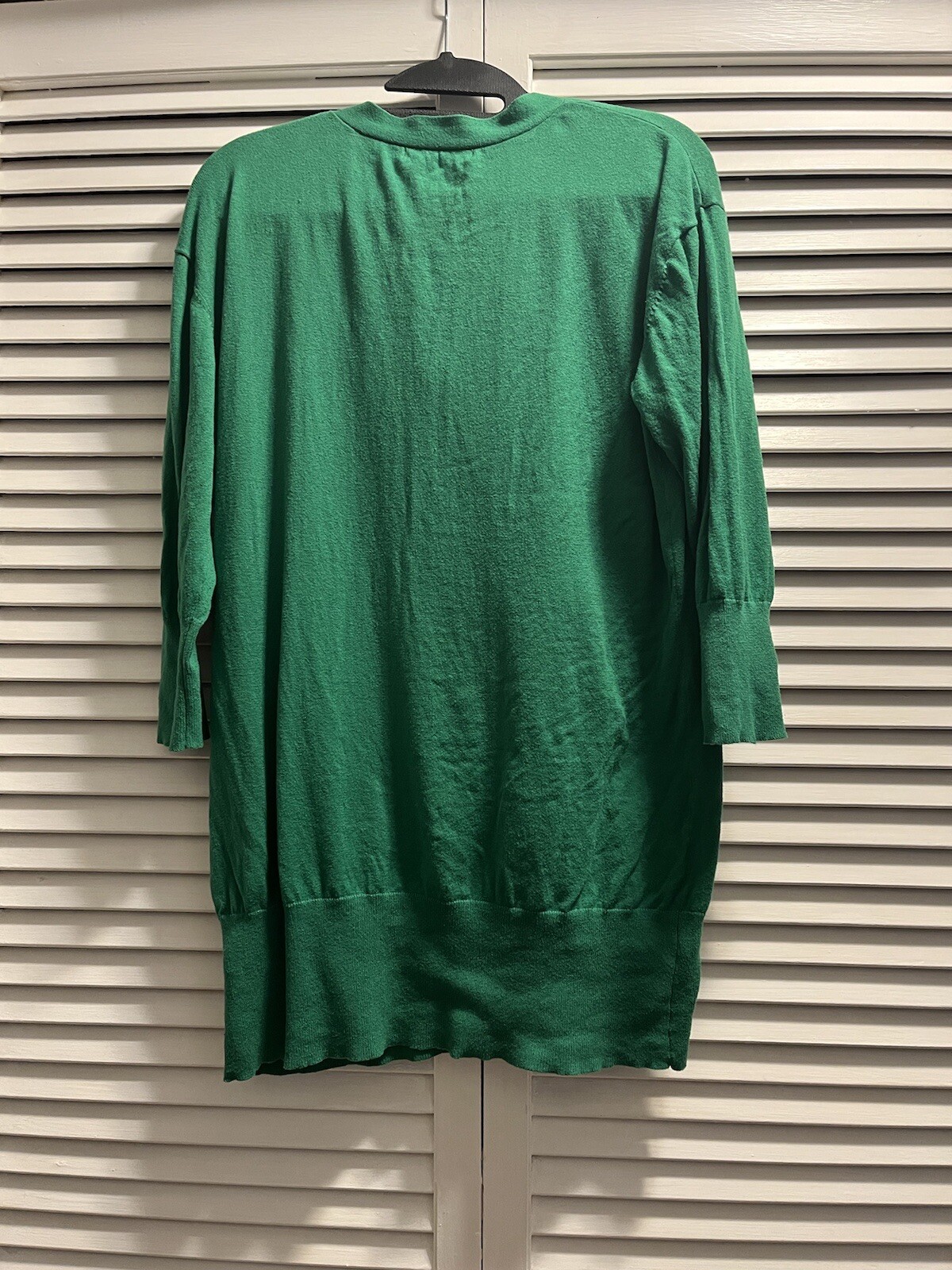 Cabi #882 Kelly Green Tie Neck Tunic Top Womens M 100% Cotton Sweater ...
