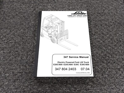 Linde E20C/600 Electric Forklift Lift Truck Service Repair Manual 347 ...