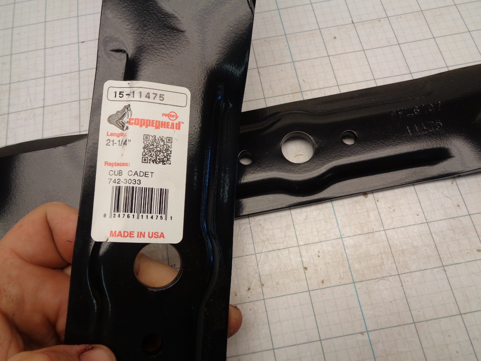 Rotary 11475 Mower Blades 3 in 1 21-1/4" 3/4" CH 42" Cut Set Of 2 742 ...