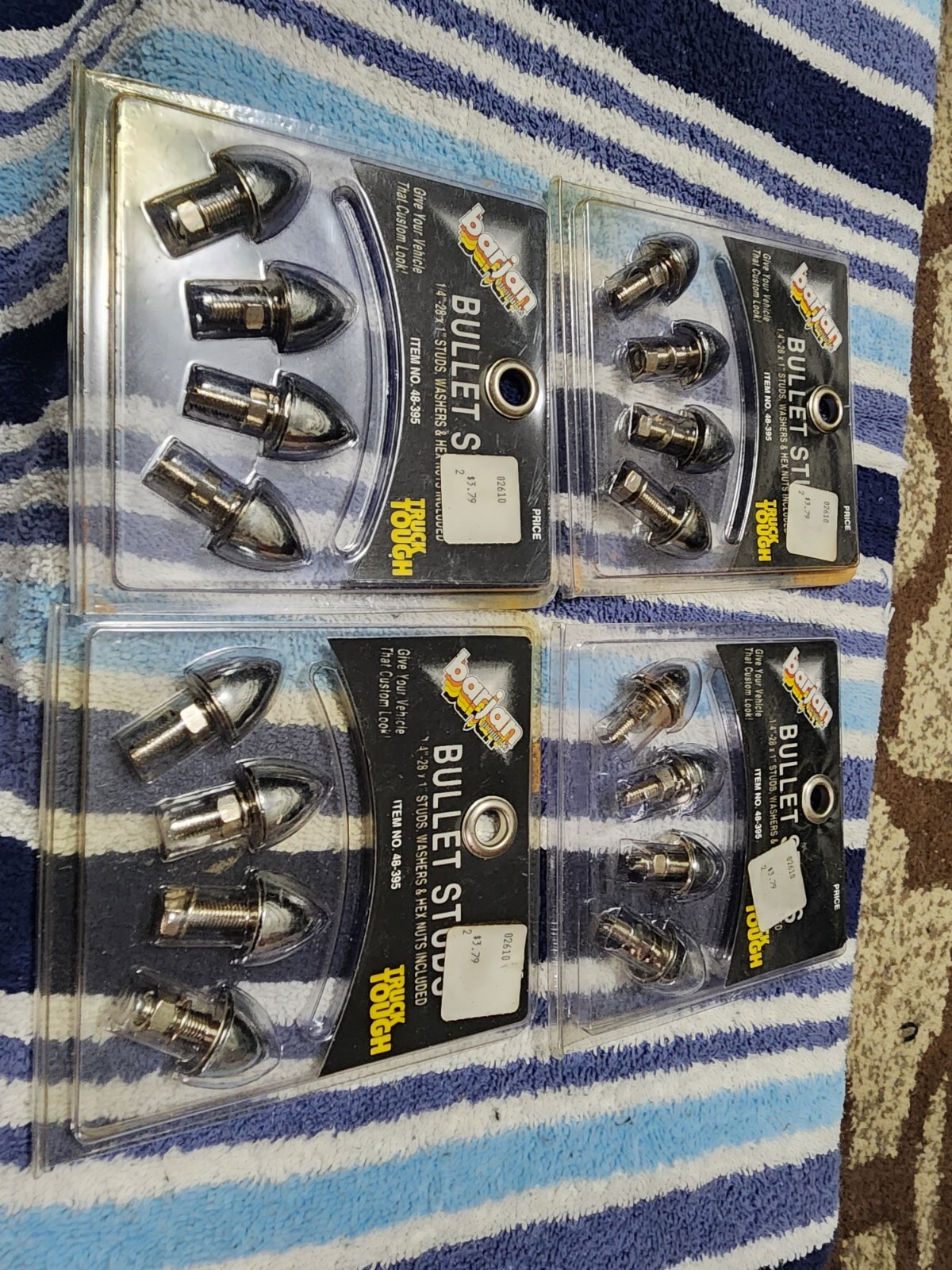 Lot of 4 Barjan Bullet Studs 48-395 1/4"-28 X 1" Studs, Washers, and ...