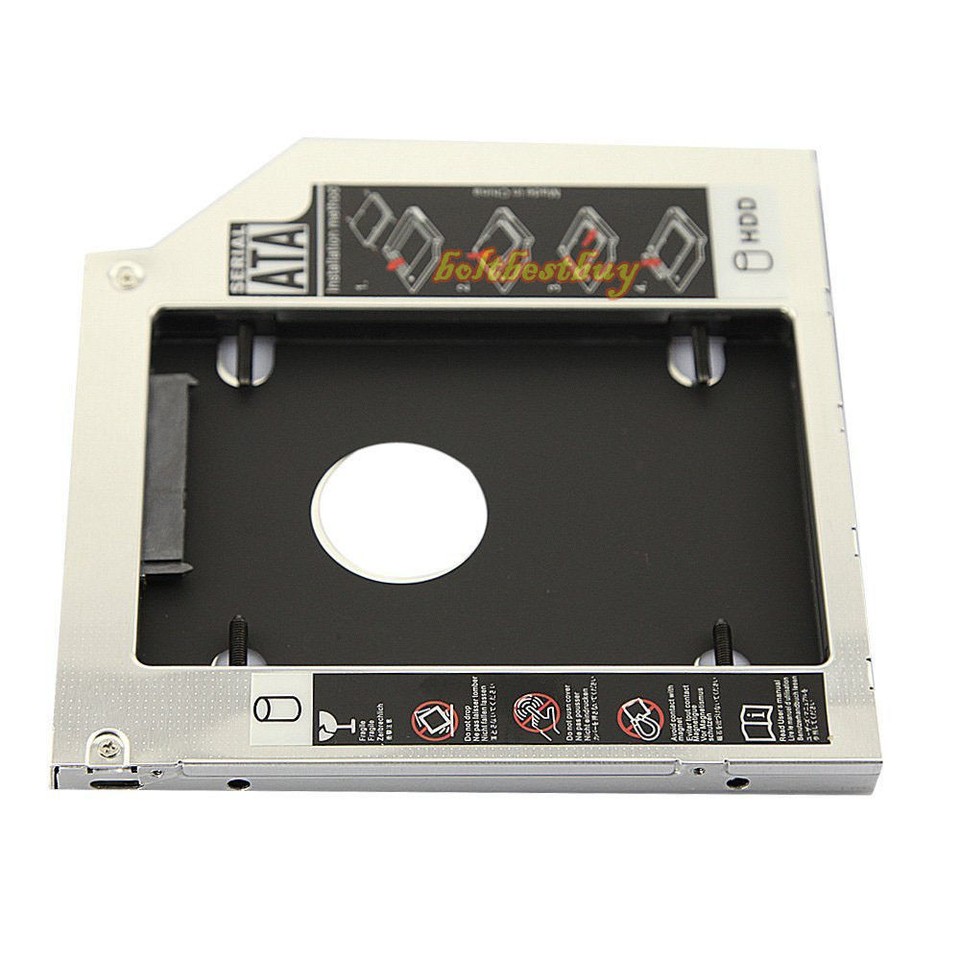 2nd HDD Hard Drive Bay Caddy 9.5mm SATA to SATA for Laptop Universal CD ...