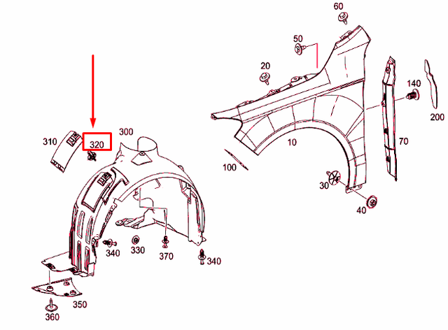 Mercedes-Benz CLA C117 Front Fender Catch A0029880542 Genuine for sale ...