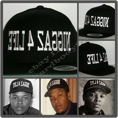 NEW Niggaz 4 Life EFIL4ZAGGIN Black Snapback Hat Cap NWA Dr. Dre Eazy E ...