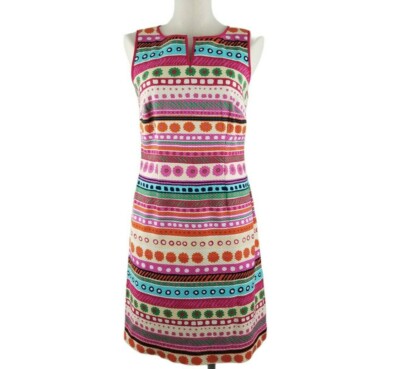 Talbots Women's Spring Sheath Dress With Pockets Sz 4 Striped & Floral ...