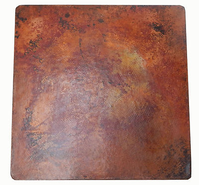 Mexican Square Copper Table Top Hand Hammered Natural Patina 24 Inches ...