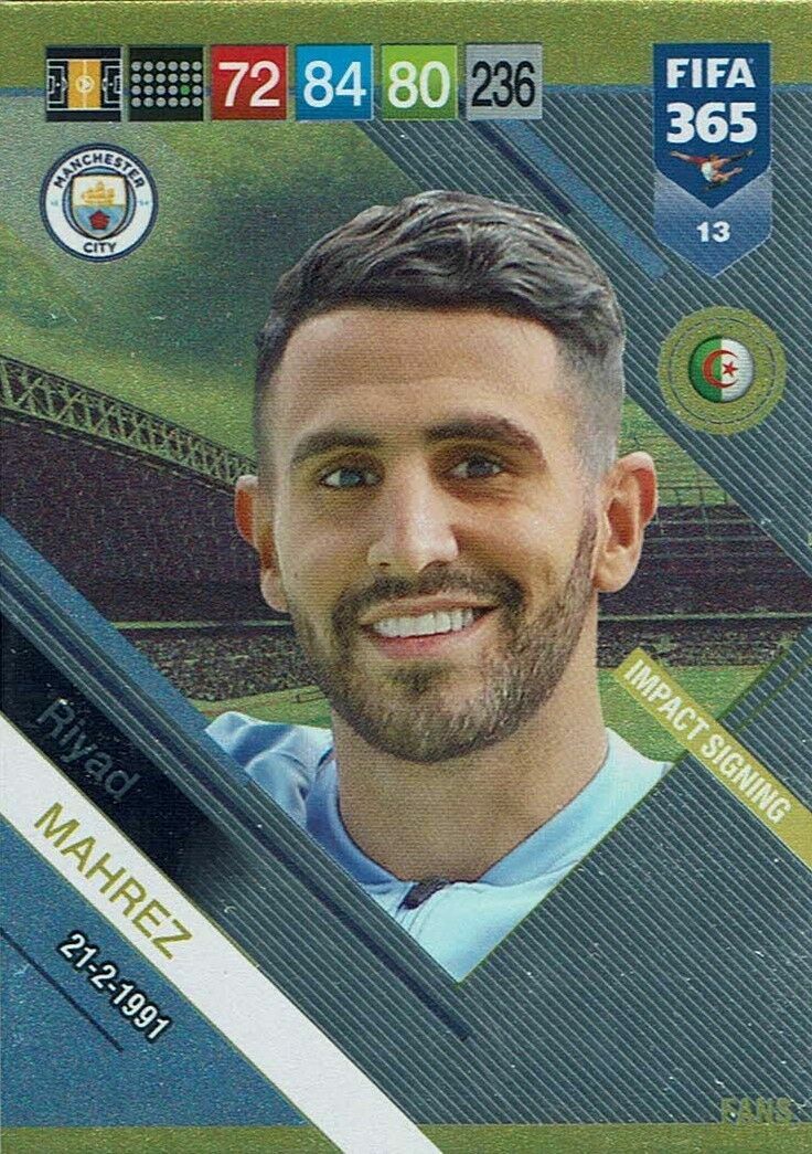 Panini Adrenalyn XL FIFA 365 2019 tradingcard #13 Riyad Mahrez ...