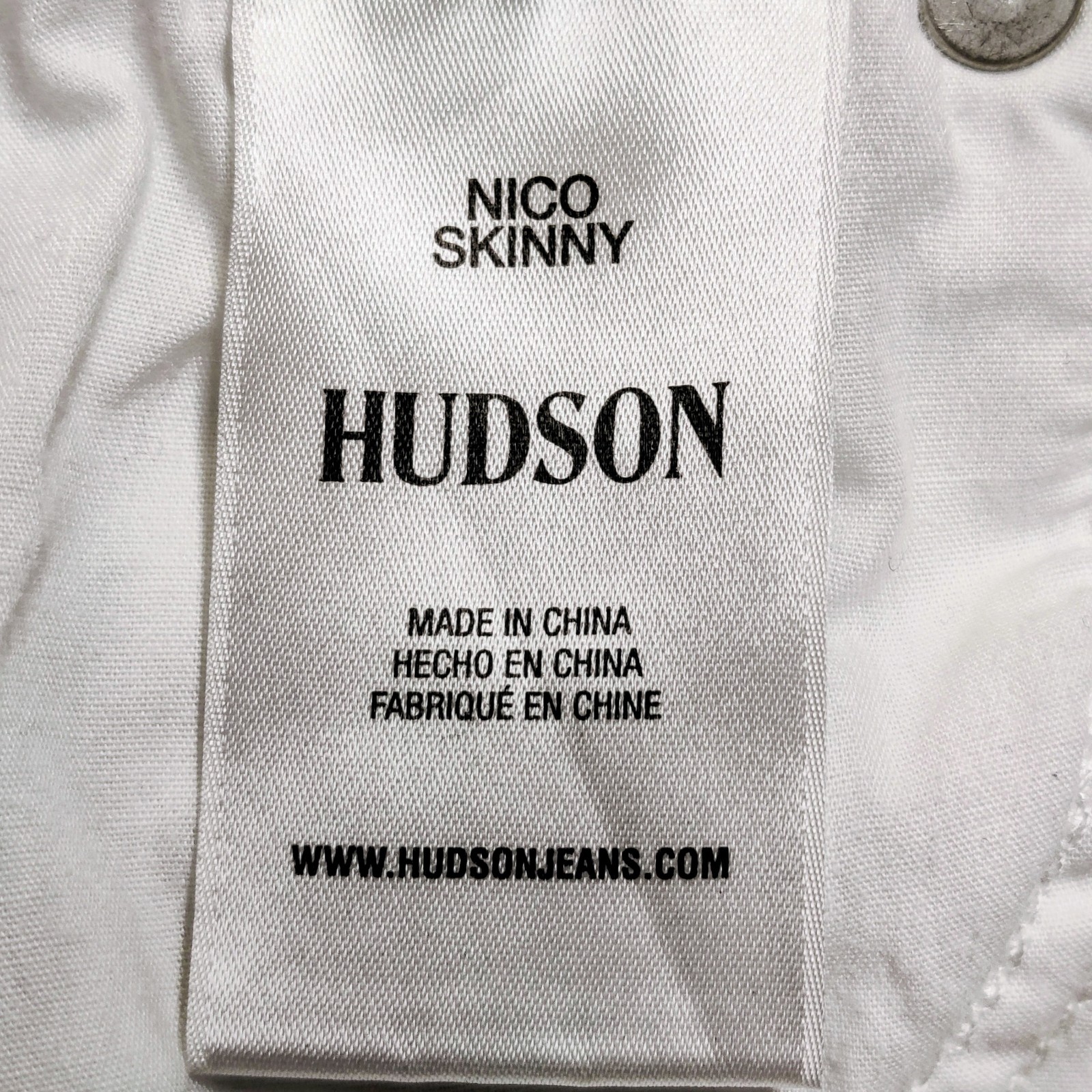 Hudson Nico Skinny Jeans Women’s 26 White Gray Animal Print Stretch ...