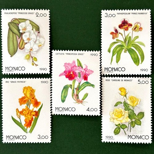 Monaco Orchid Stamp Set 1990 Unused Complete 5 Types No Hinge ...
