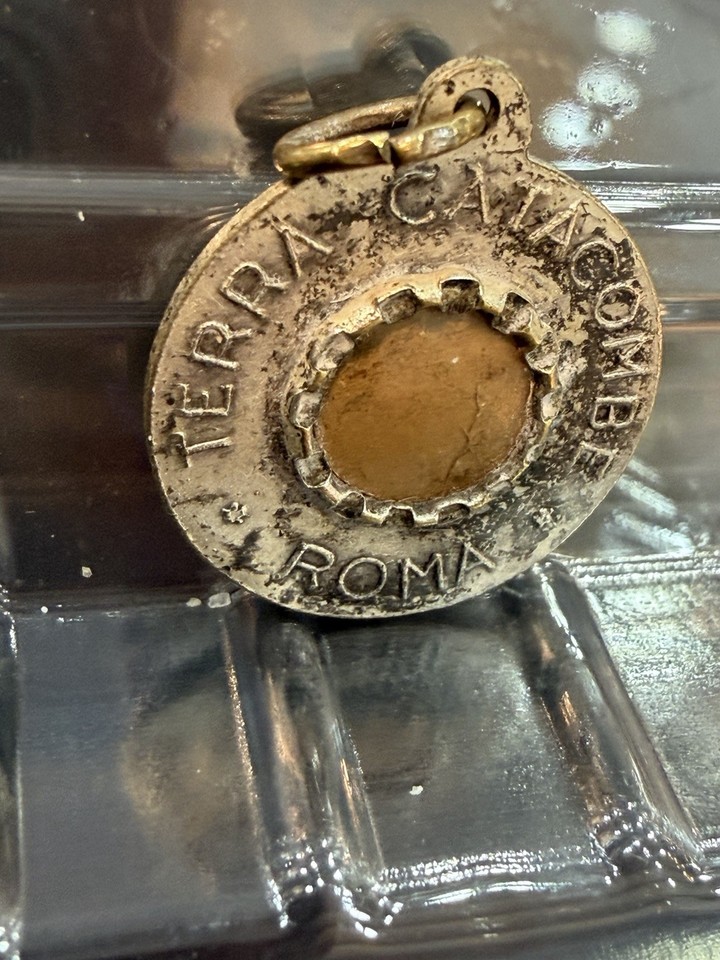 Antique Silver Religious Catholic Holy Metal Rome St Cecilia Catacombs ...