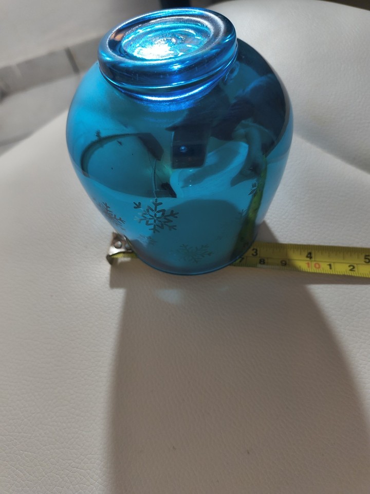 Emerald Color Vintage Glass Cup Deocorated With Snowflakes Winter Theme ...