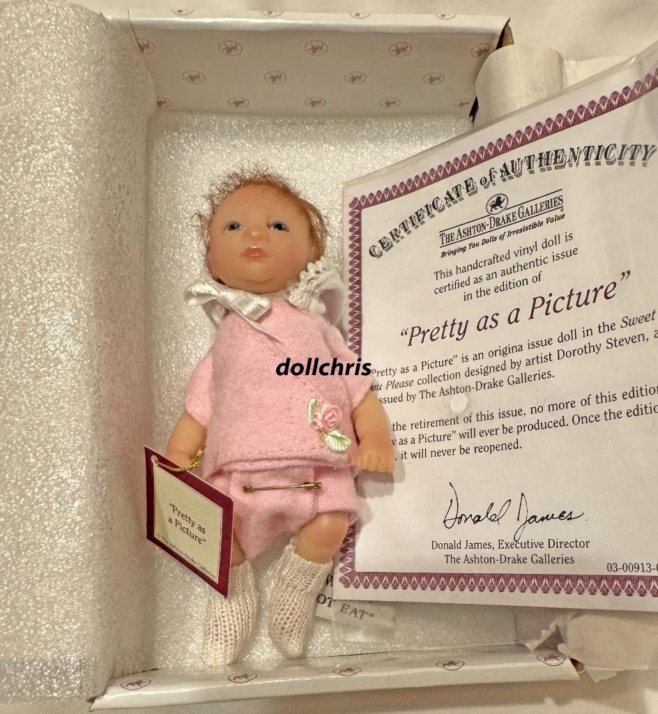 Pretty As A Picture 5" Vinyl Doll Ashton Drake Collectible Pink Outfit ...