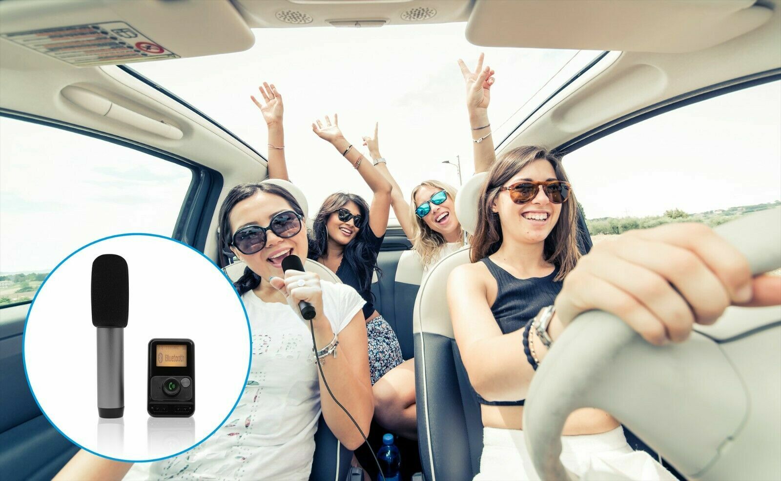 Streetwize Car Karaoke System Microphone FM Transmitter Bluetooth USB ...