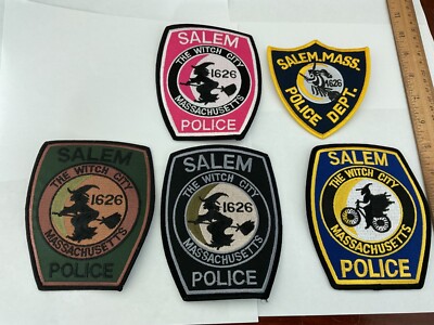 Salem Massachusetts Police Witch 5 Patches collectable and new full ...