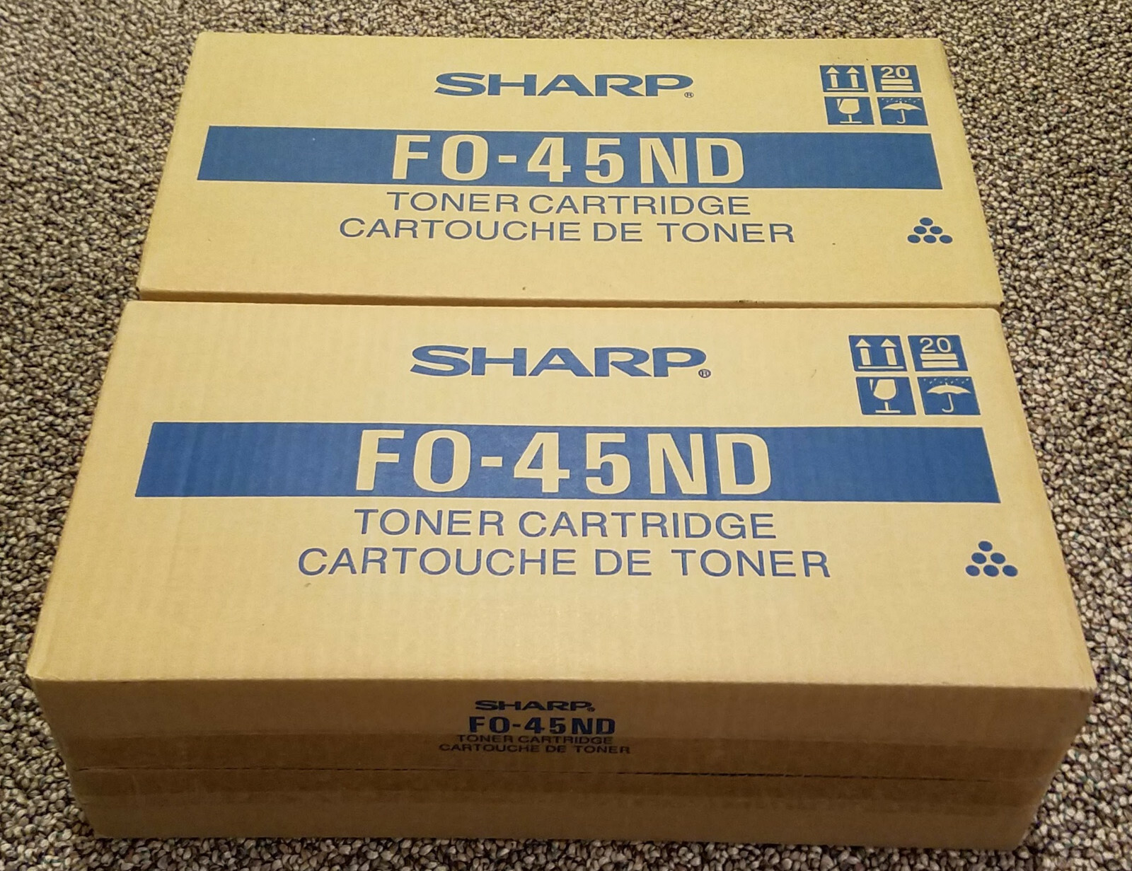 Lot of 2x Sealed Genuine Sharp F0-45ND (F045ND) Black Toner Cartridge ...