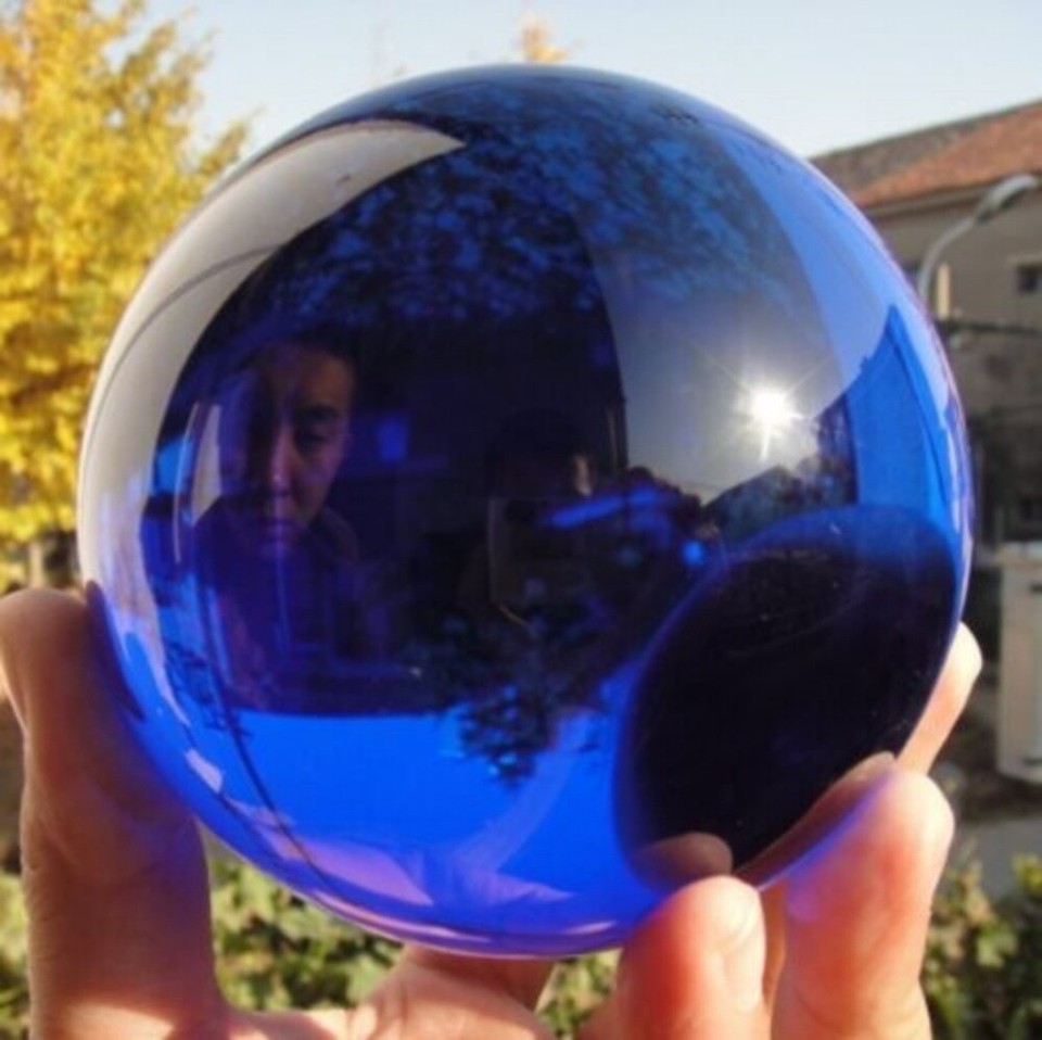 20-80MM Round Blue Glass Crystal Ball Sphere Buyers Select The Size ...