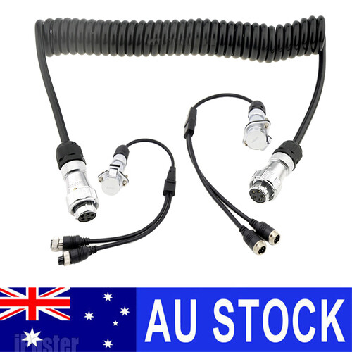 Suzy coil 2x5pin connector 4m to 4pin towing spring trailer cable for ...