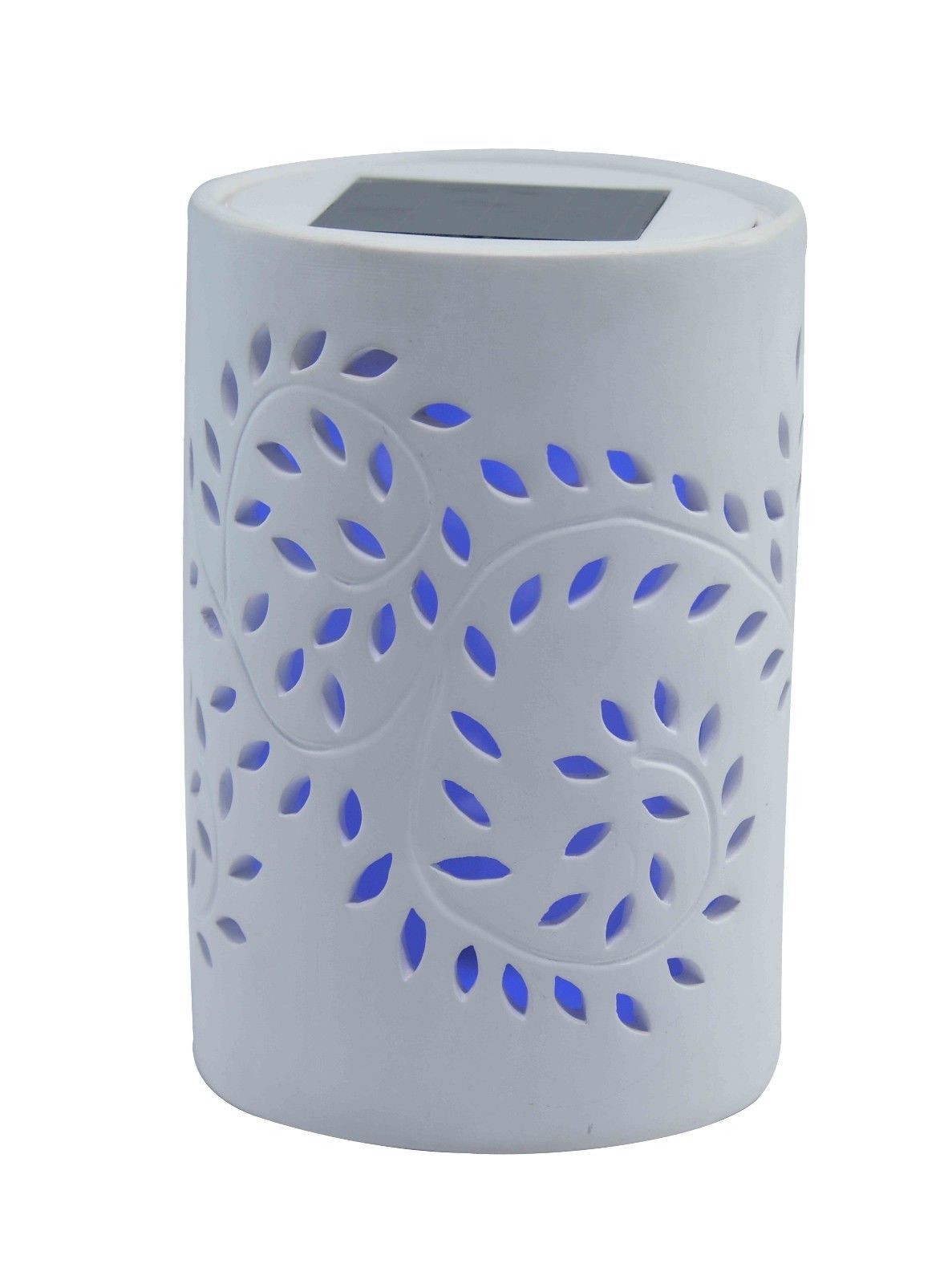 Lot of (2) Ceramic Solar Table Lamp with 7-Color Changing LED Candle ...