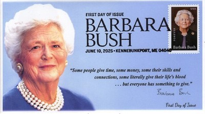 SC 6022, 25-202, 2025, Barbara Bush, Pictorial Postmark, First Day ...