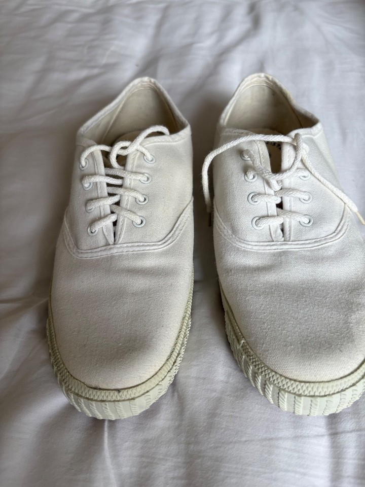 Vintage white plimsolls, uk6, new, made in Pakistan, 80s/90s | eBay UK