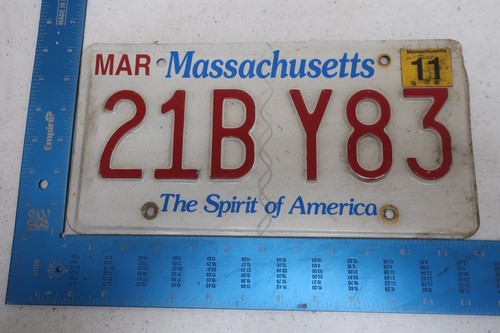 Massachusetts License Plate Tag 2011 11 MA Natural Sticker 21B Y83 | eBay
