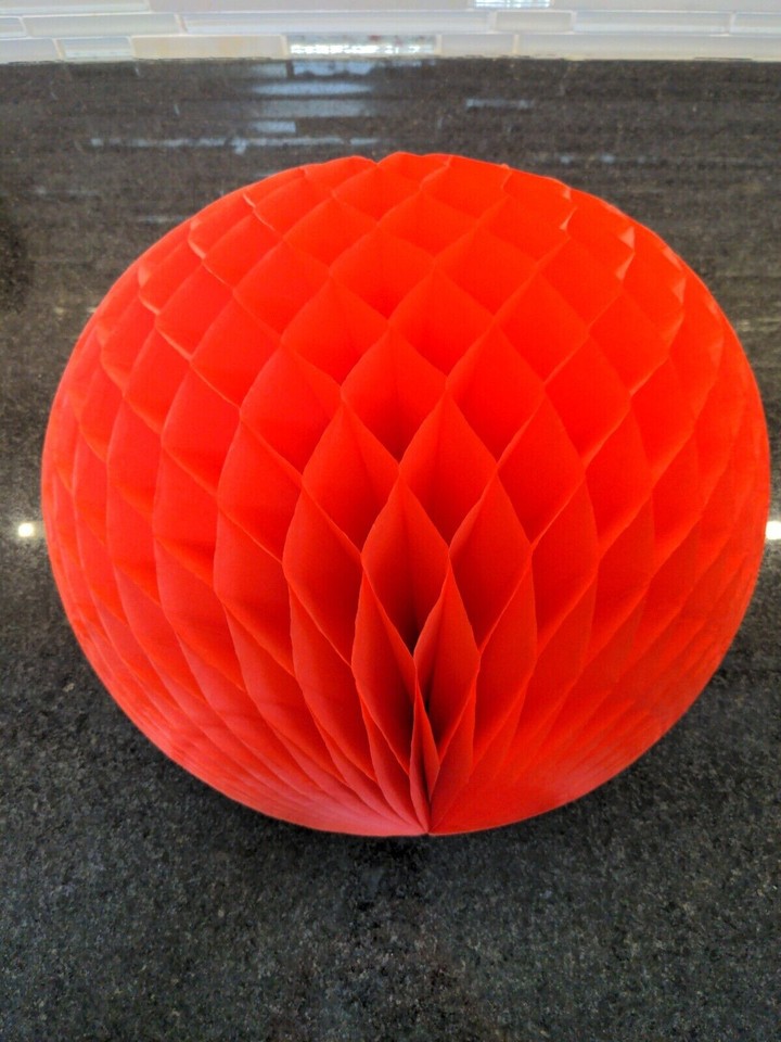 IKEA VISIONAR RED PAPER CIRCLE SPHERE PARTY HOME DECOR COLLAPSABLE ...
