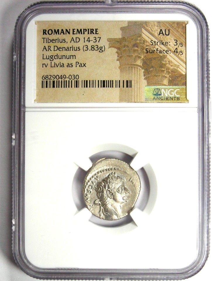 Tiberius AR Denarius Silver Tribute Penny Roman Coin 14-37 AD ...