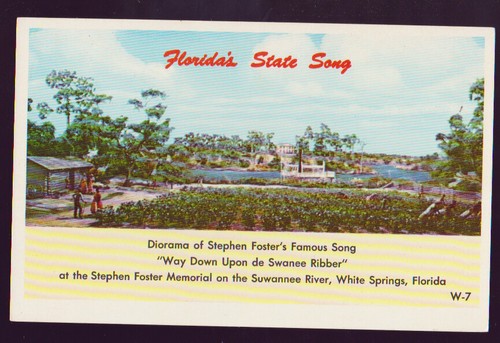 FLORIDA FL State Song Stephen Foster's Famous Song Postcard | eBay