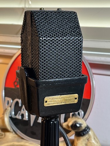 Vintage Restored 1930's AMPERITE RA-1 Ribbon Microphone-with desk stand ...