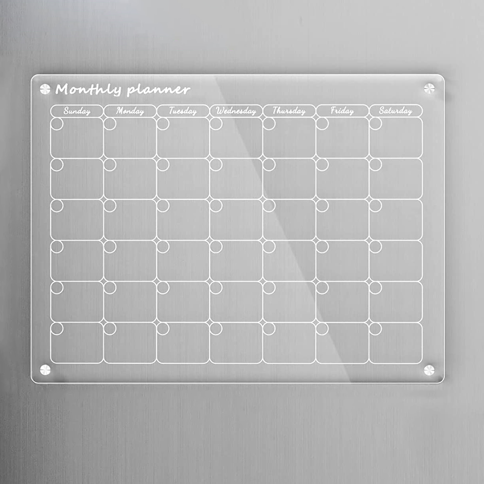 1 Set Magnetic Calendar Transparent Reminder Fridge Magnetic Dry Erase ...