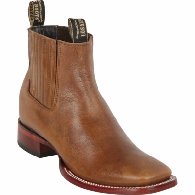 Los Altos Men's Genuine Volcano Leather Ankle Boots Wide Square Toe EE ...