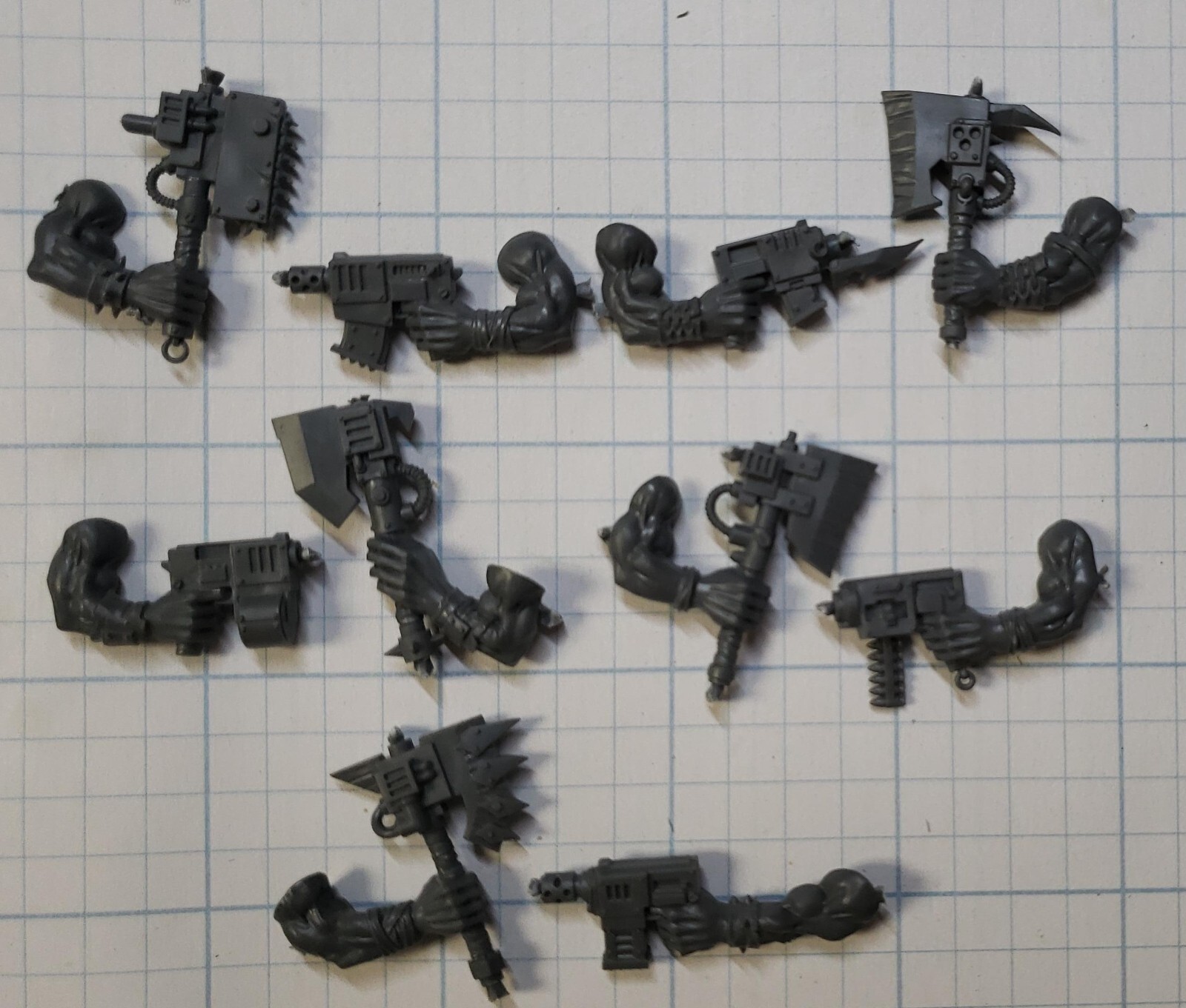 Warhammer 40k Ork Bits Nobz Engraved Slugga & Choppa x5 Set | eBay