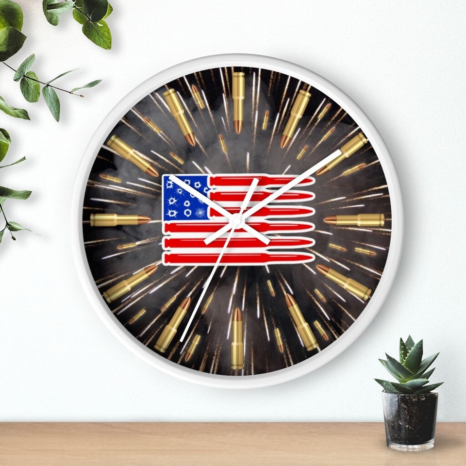 US Flag Clock Patriotic Clocks Gift for Veteran Flag American Flag ...
