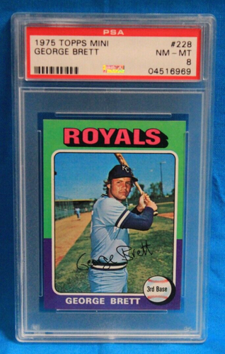 1975 TOPPS MINI # 228 George Brett RC PSA 8 NM-MT # 04516969 KANSAS ...