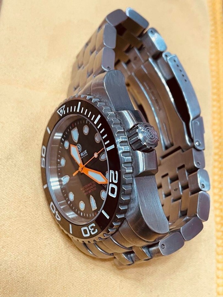 Deep Blue Master MAG 1000 Automatic Diver's Watch Black Orange Date ...