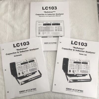 SENCORE LC103 Owners Manual, LC103 Schematic & LC103 Parts List (ALL 3 ...