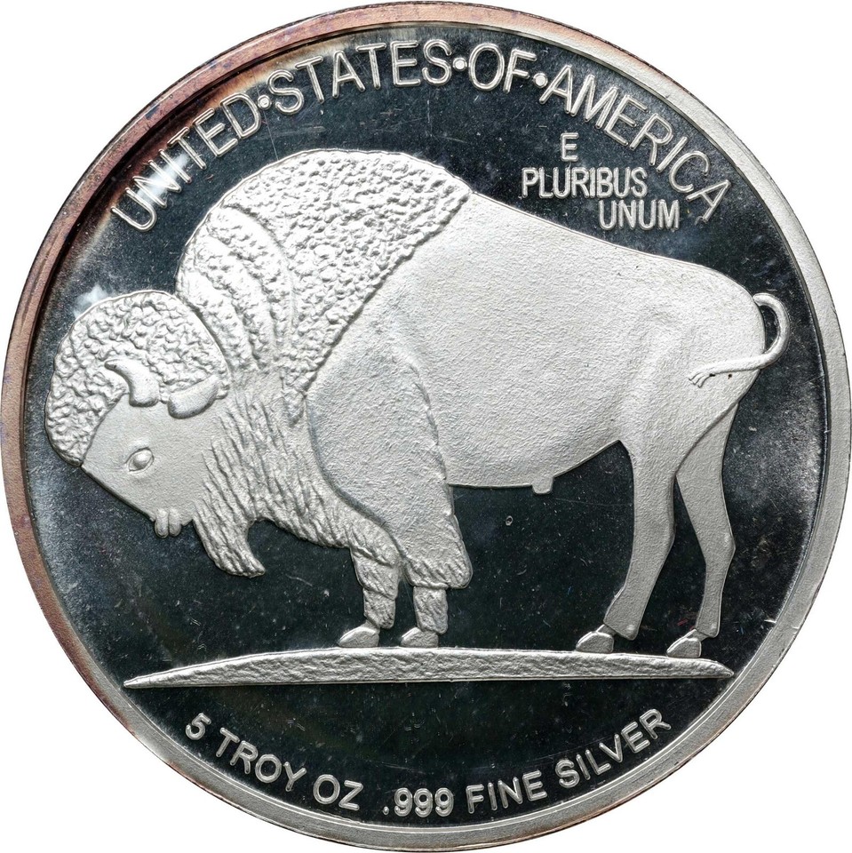 US001 2015 (5 oz, 155.52 g ASW). Buffalo 5 Tray Ounce Silver Round. | eBay