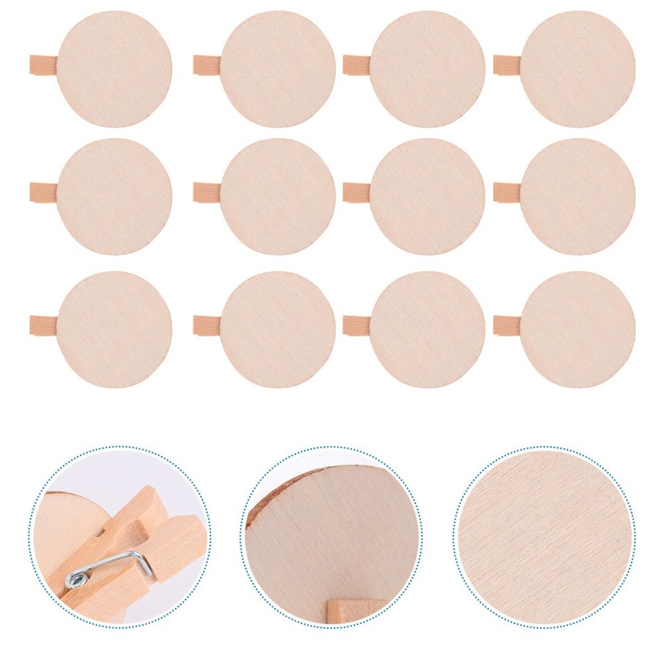 72 Pcs Mini Wooden Clip Cards Photo Clip Photo Holder Wood Color diy ...