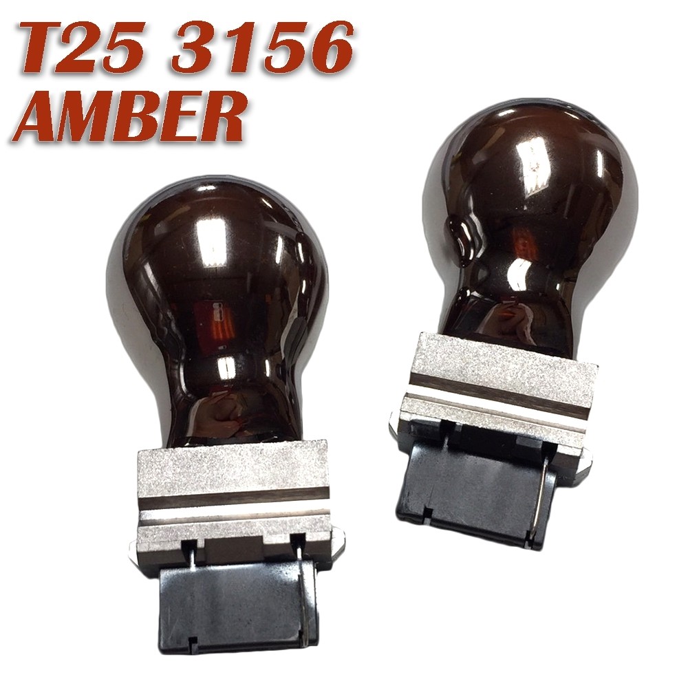 Front Signal T25 3156 3456 Amber Silver Chrome Bulb K1 Fits Ford Nissan ...