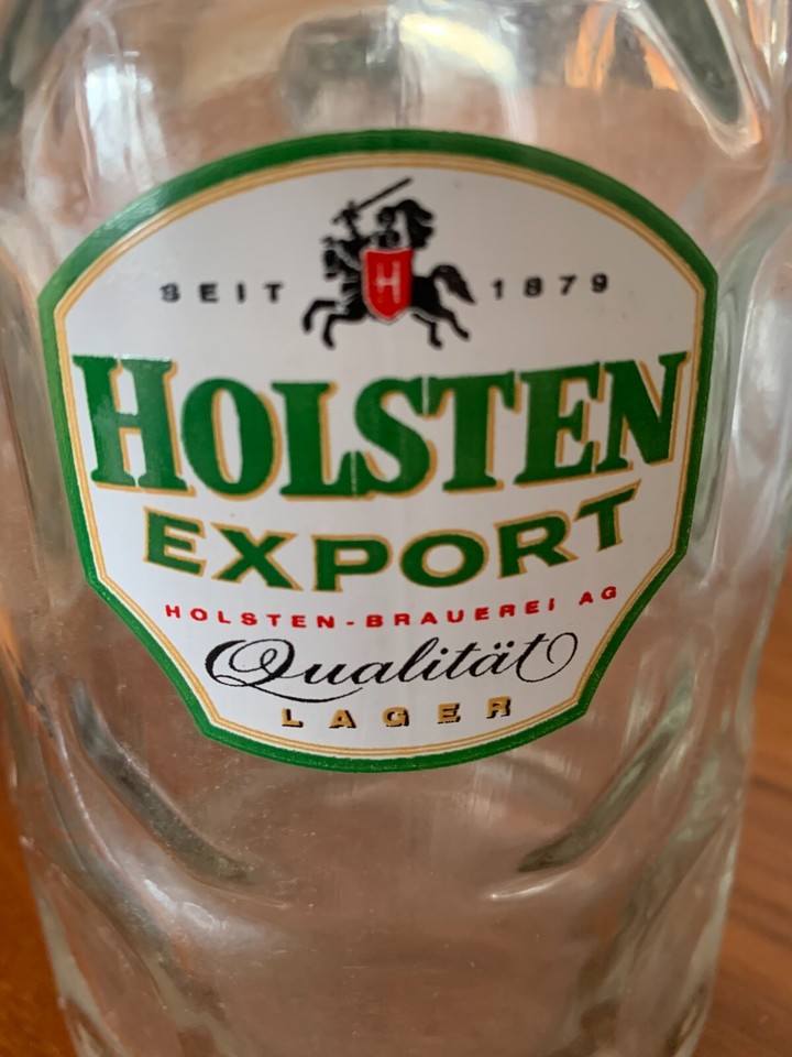 Holsten Export Glass Stein 2 Pint Tankard. Bar Pub Club Beer Lager ...