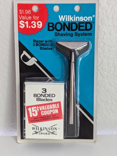 VTG 1970s WILKINSON Sword Handle & 3 Bonded Razor Blades, Shaving New ...