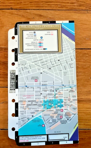 Streetwise Philadelphia City Center Map Mini Small 6.75" X 3.75" 1995 ...
