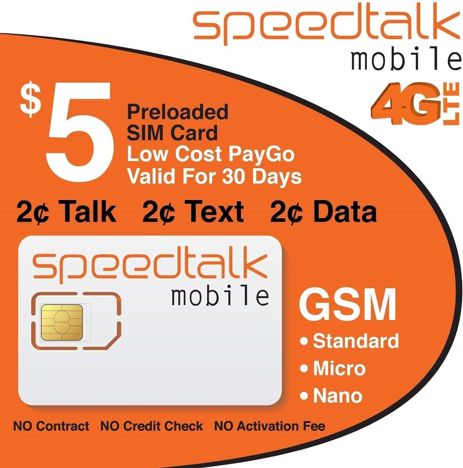 $5 Wireless Phone Plan - SIM Card Kit Talk Text Data 5G 4G LTE 30 Days ...