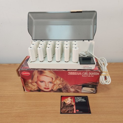 Vintage Sunbeam Hair Curler 18 Rollers CURL EIGHTEEN HEATED CURLER SET ...
