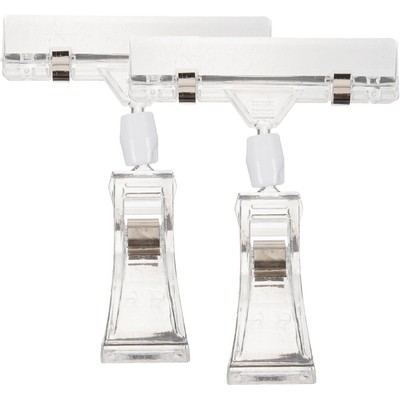 2pcs Double Sided Clips Merchandise Display Price Clips Rotatable Price ...