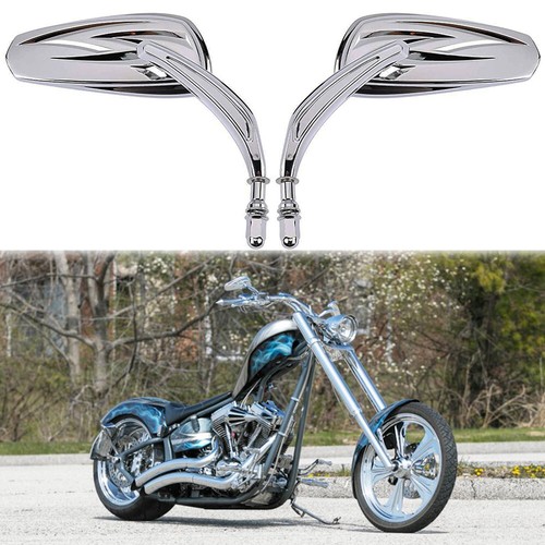 Chrome Billet Teardrop Rearview Mirror For Harley Stones Chopper Bobber ...