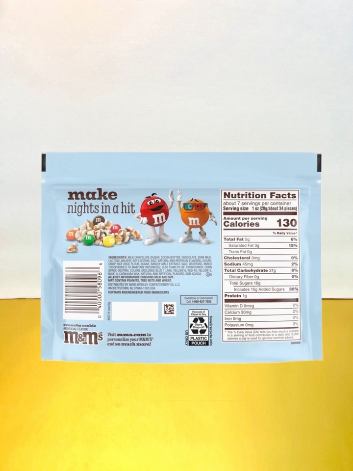 ⚫️ New Exclusive Sharing Size M&Ms Crunchy Cookie Chocolate Flavored ...