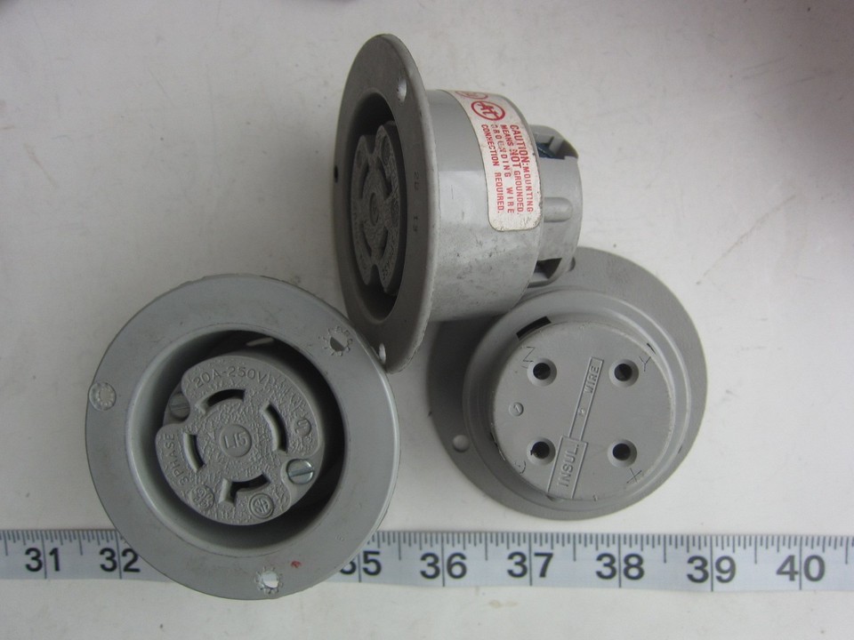 GE General Electric 20A 250V 3Ø HBL2426 Style Locking Flanged ...