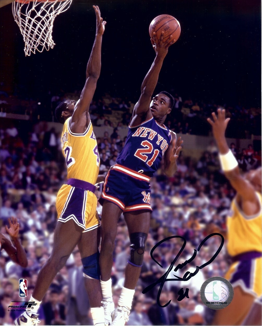 Gerald Wilkins Signed Autographed 8X10 Photo Knicks Shot vs. Worthy w ...