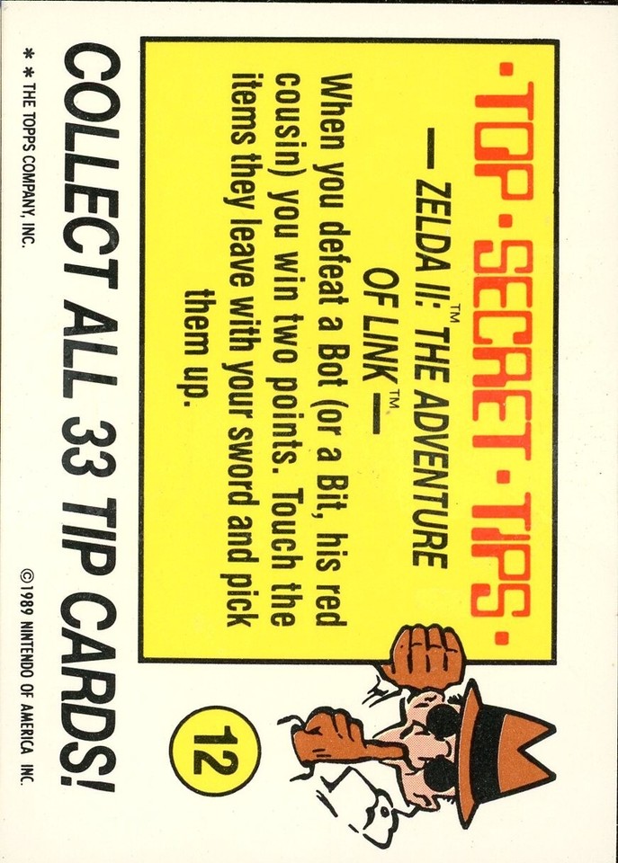 1989 Topps Nintendo WIN WITH LINK Sticker Trading Card #12 Zelda Tip | eBay