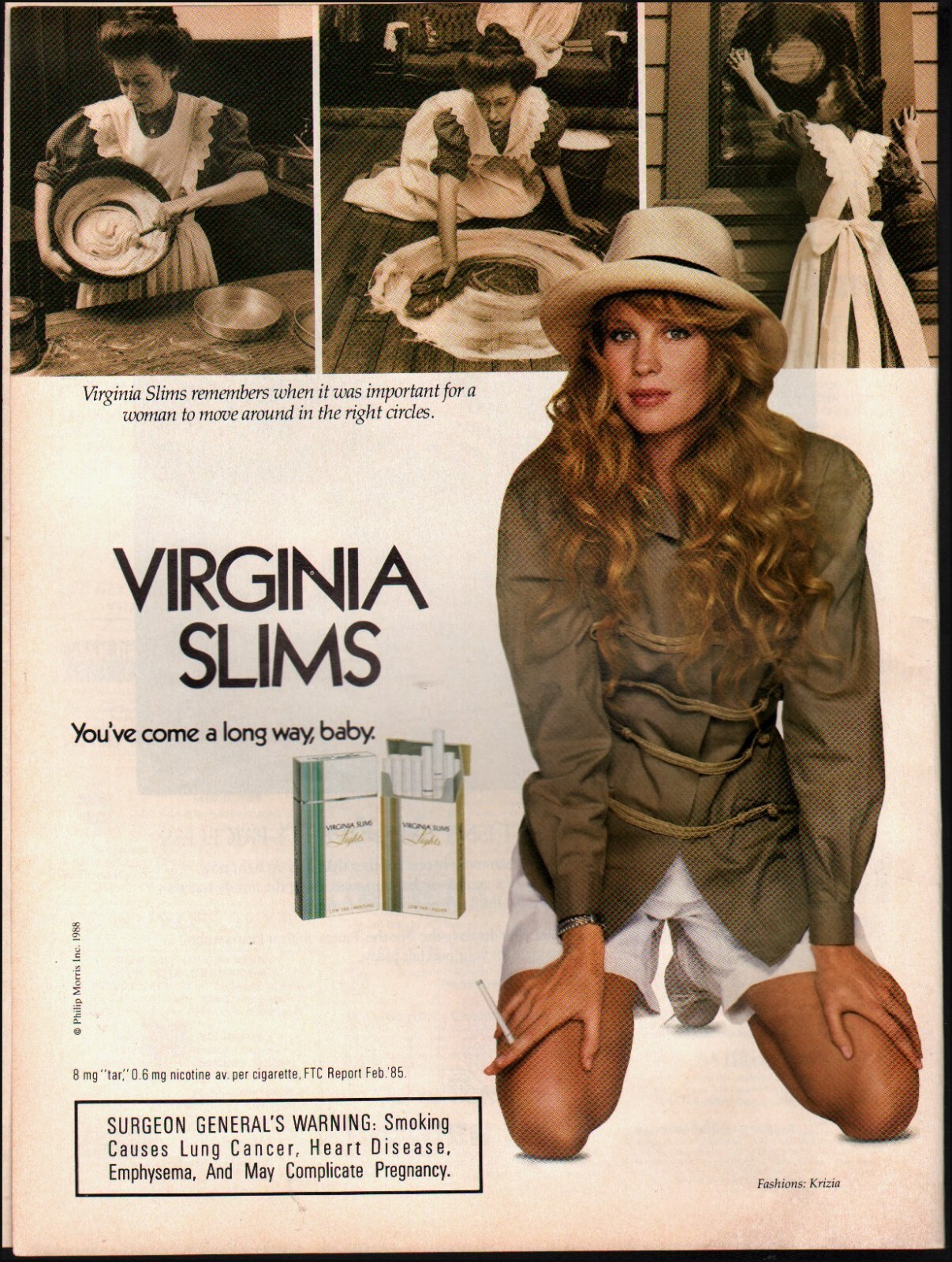 1988 Vintage ad Virginia Slims retro Cigarettes Tobacco Circles Sexy ...